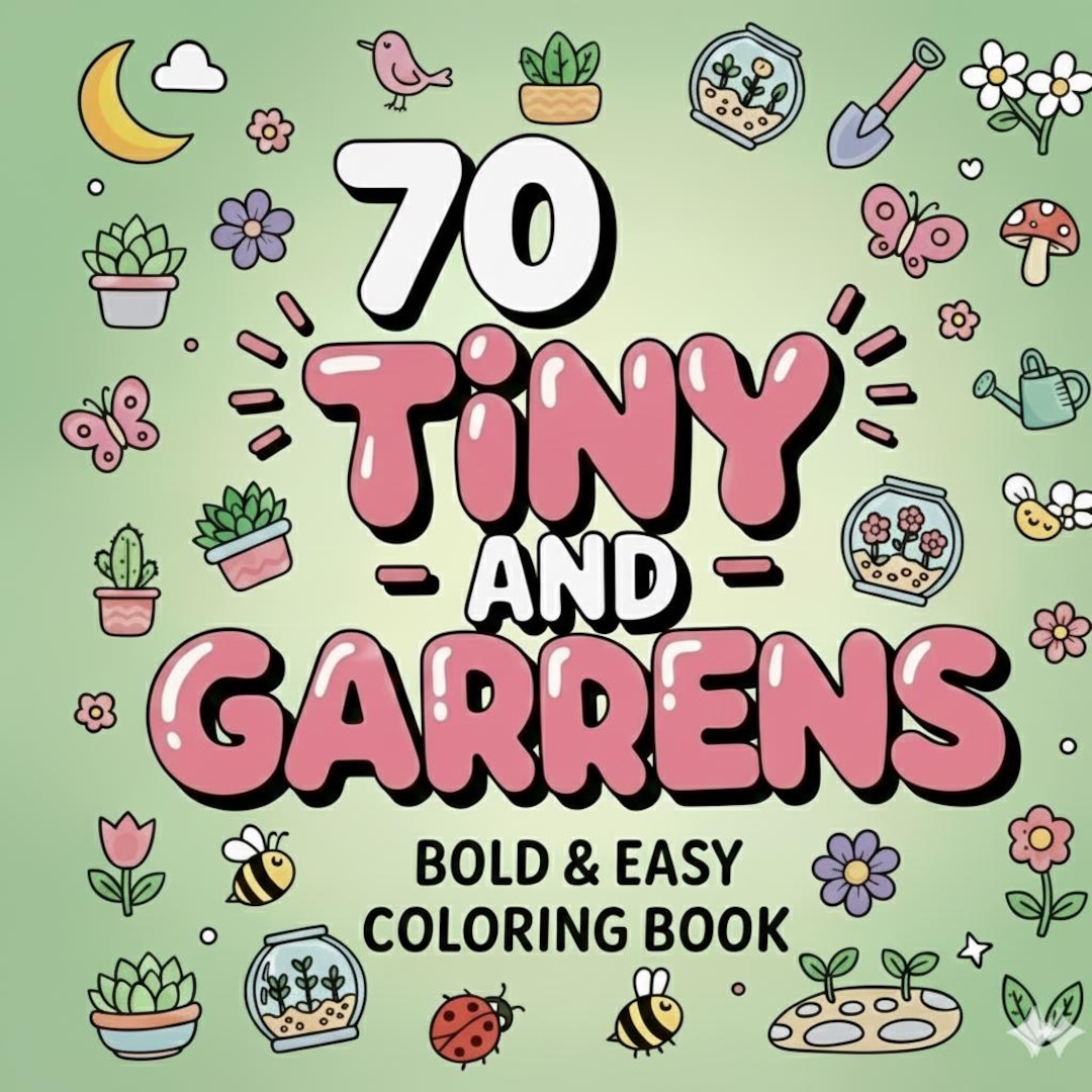 Tiny Gardens Coloring Book – 70 Cute & Comfy Pages | Kawaii Tiny Houses ...