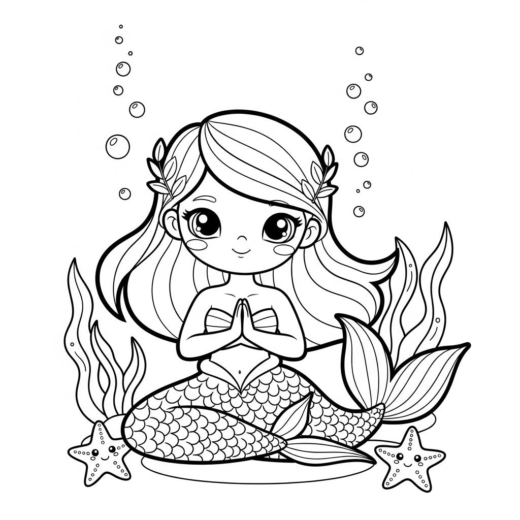55 Pages Mermaid Coloring , Mermaid Coloring Book, Ocean Coloring Pages ...