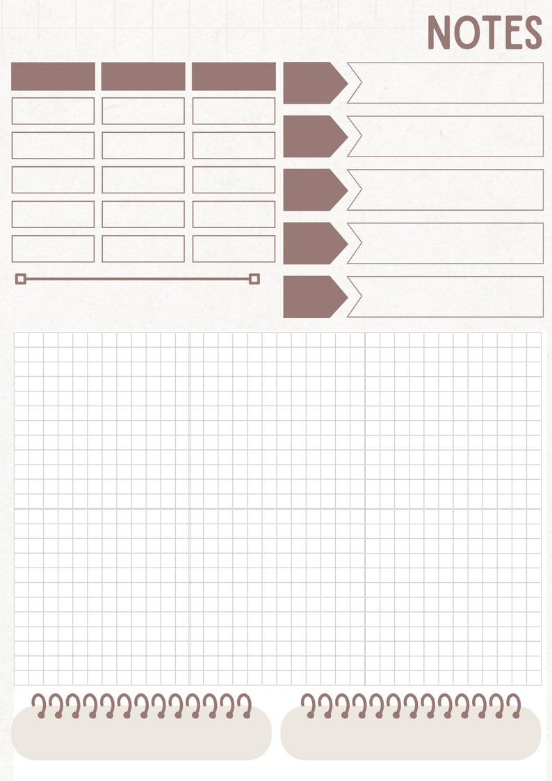 A4 Notes Printable – 5 Page Minimalist Note Sheets, Instant Download ...