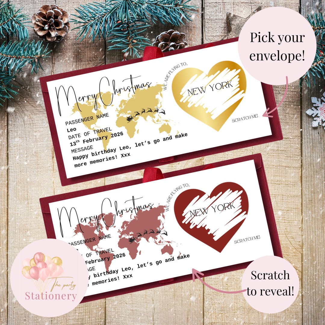 Luxury Scratch Holiday Ticket | Personalised Boarding Pass | Surprise ...