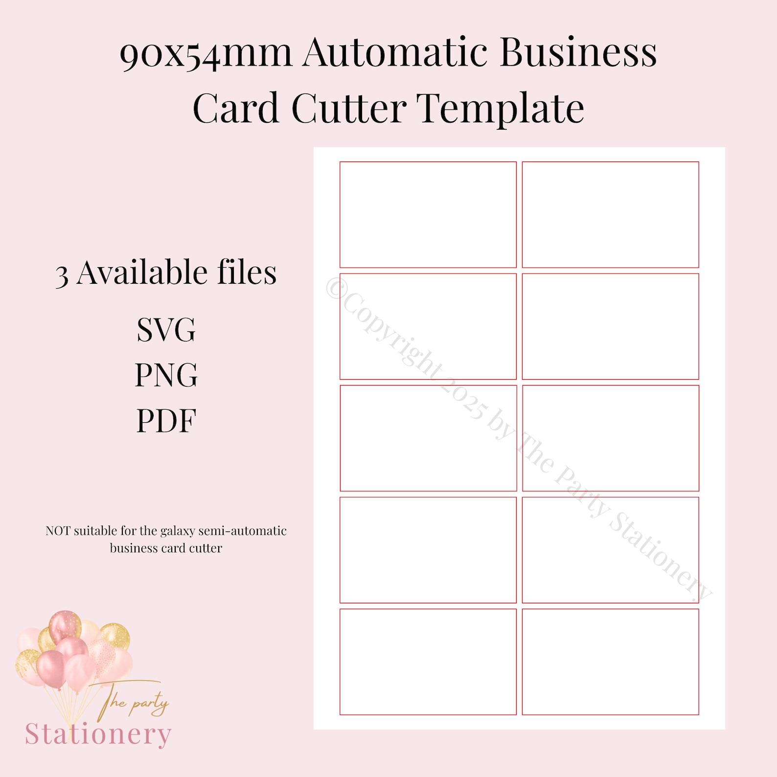 90x54 Mm Automatic Business Card Cutter Template for A4 | SVG PNG PDF ...