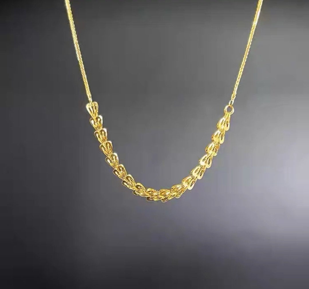 Exquisite 18k Solid Gold AU750 Chain Necklace - Etsy