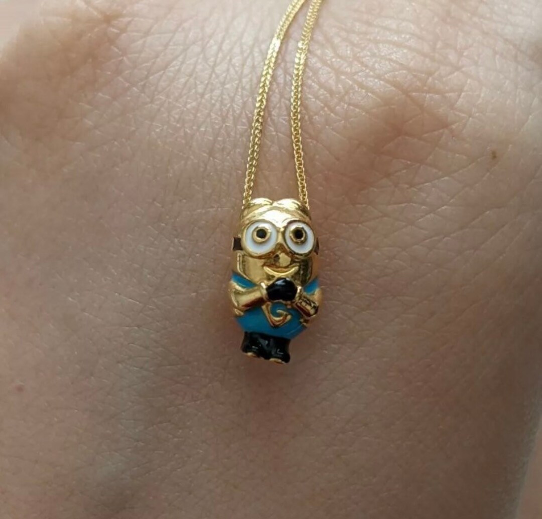 18kt Solid Gold Enamel Minions Necklace With 18K Solid Chain 18 Inches ...