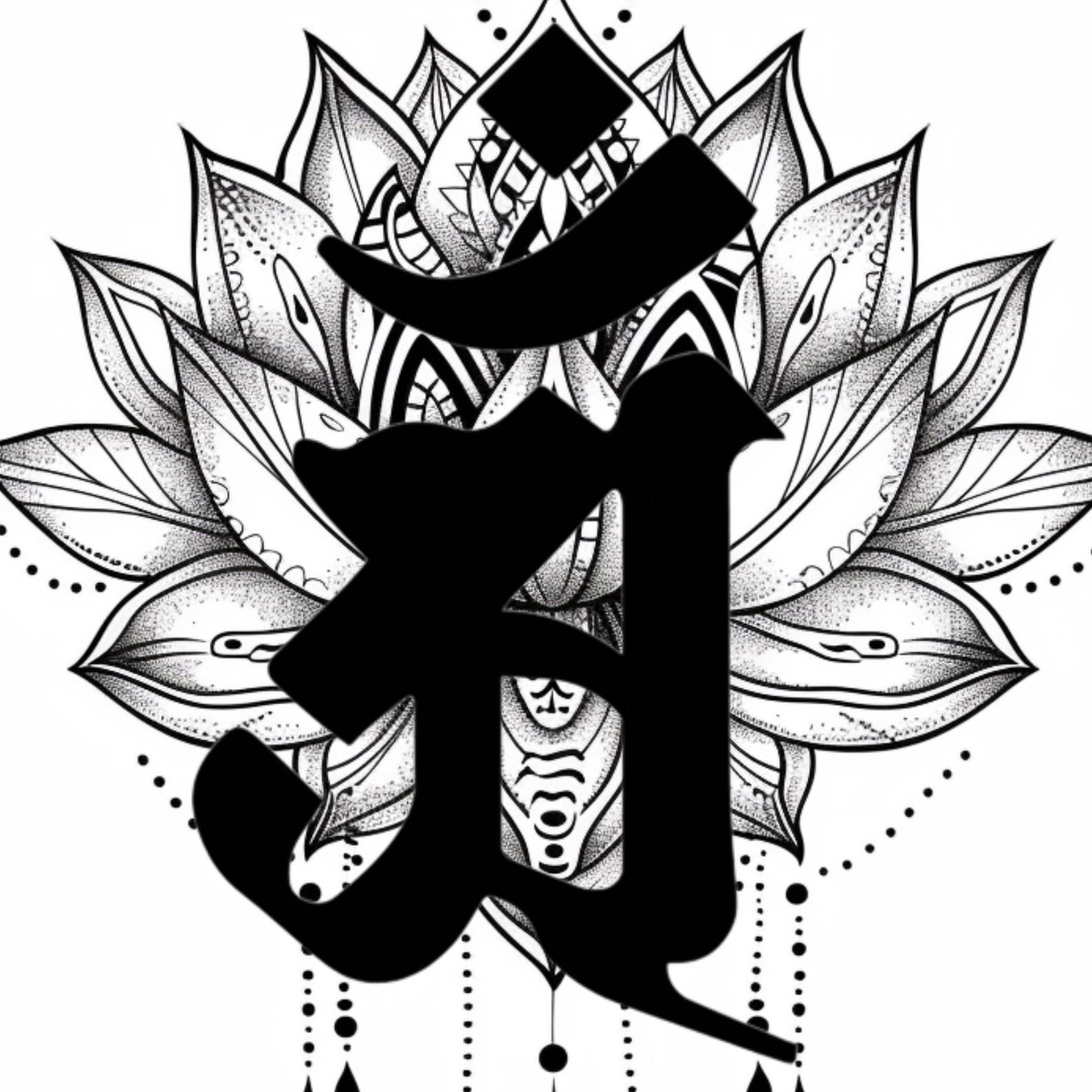 Fugen Bosatsu Bonji Tattoo Design, Dragon and Snake Zodiac Script ...