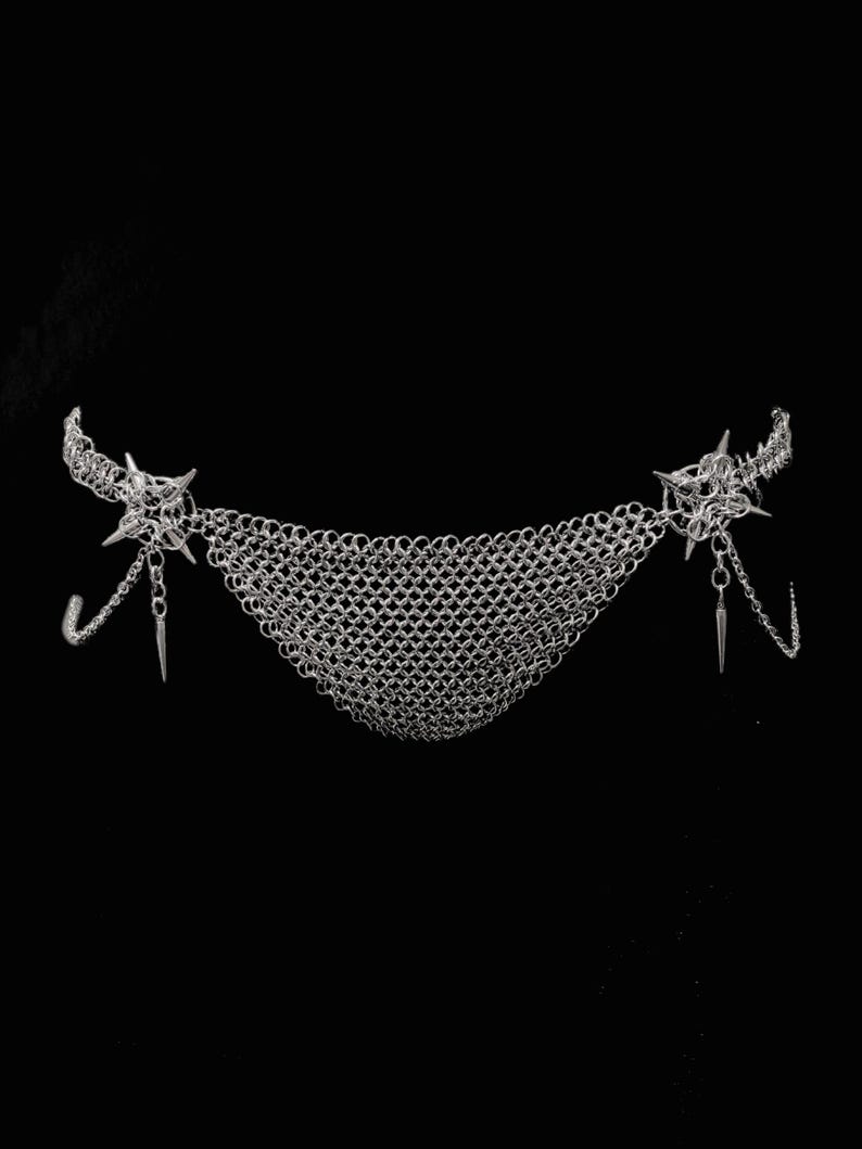 Gothic Chainmail Lingerie, Handmade Armor Bra & Panty for Fantasy ...