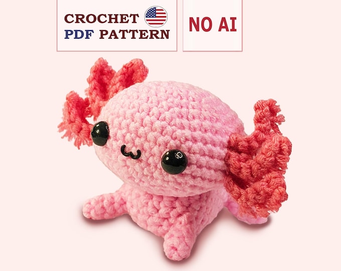 Crochet Axolotl Amigurumi Pattern, Beginner Friendly Plush Toy Tutorial ...
