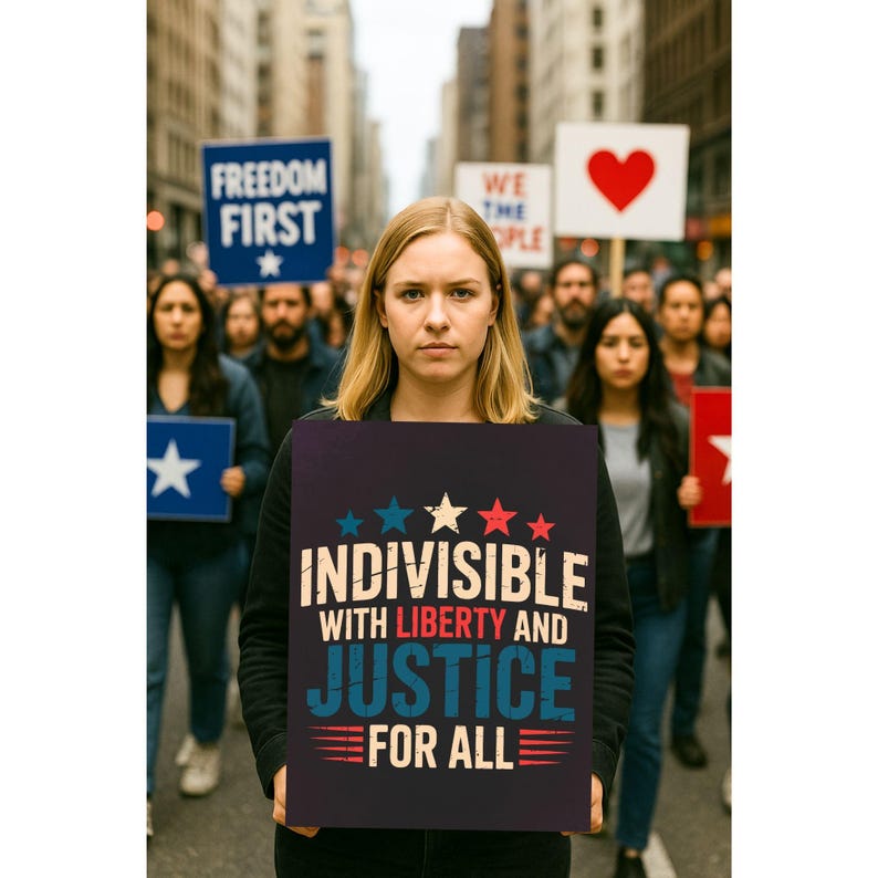 Indivisible Protest Poster, Anti-trump Resistance, Political Activist ...