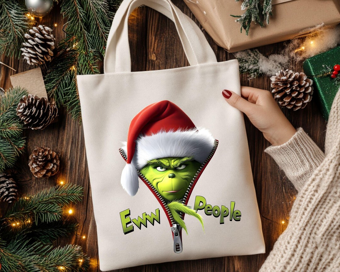 Grinch Eww People Tote Bag, Funny Christmas Gift - Etsy