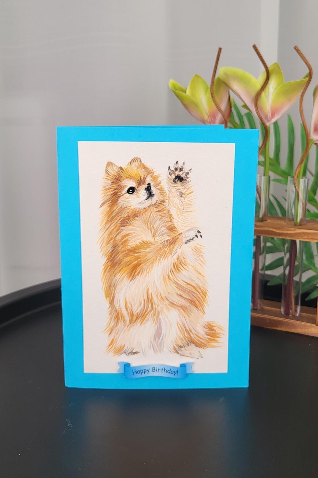 Personalized Pet Portrait Gift Card Handmade: Personalized Pet Art Card ...