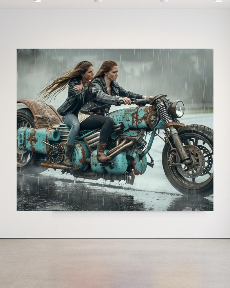 1 Dieselpunk Art, Characters, Motorcycle Romance Couple, Love of the ...