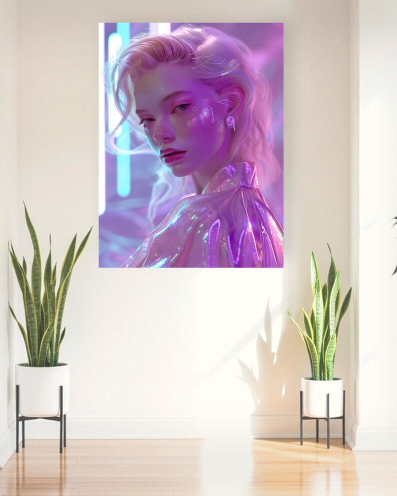 Cyberpunk Art Portrait Poster Set, 80s Neon Glam (digital Download) - Etsy