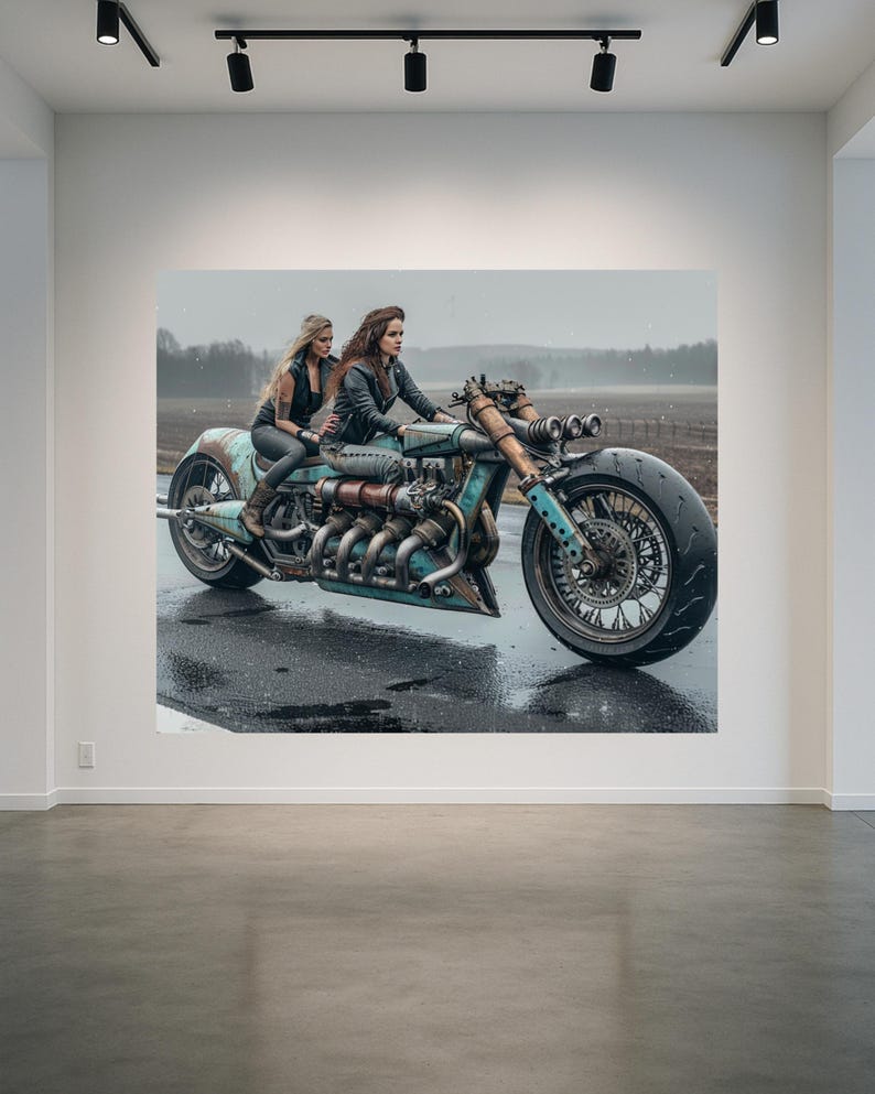 1 Dieselpunk Art, Characters, Motorcycle Romance Couple, Love of the ...