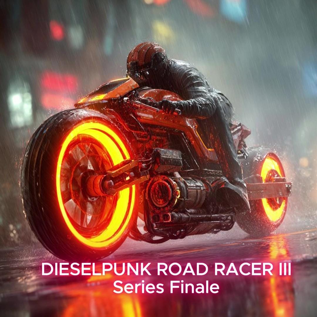 1 Dieselpunk Art - Motorcycle Neon Diesepunk Racer Print (digital ...