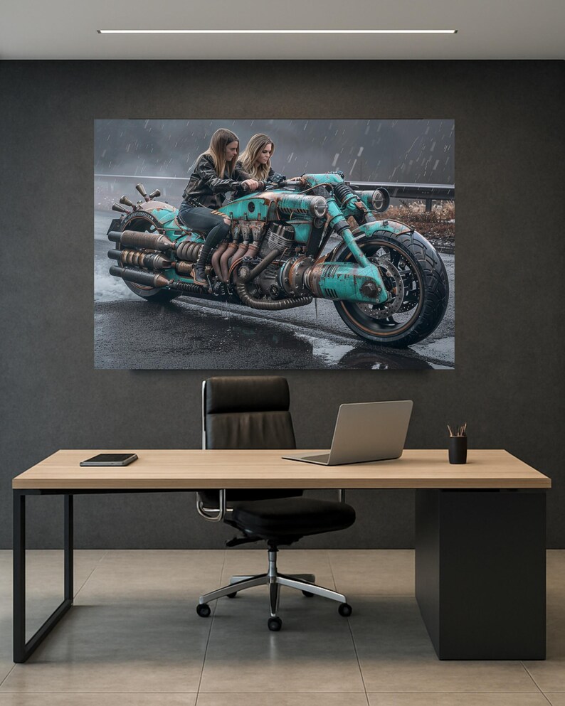 1 Dieselpunk Art, Characters, Motorcycle Romance Couple, Love of the ...