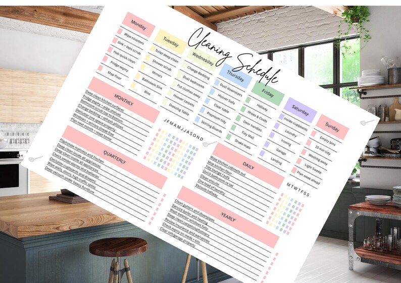 ADHD Cleaning Schedule Template | Editable Canva | Housekeeping To-do ...