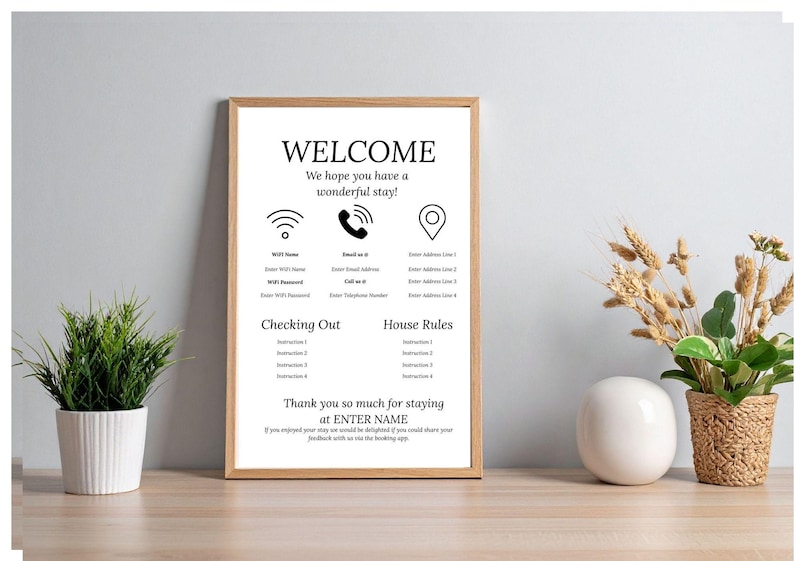 Airbnb Host Sign Bundle | 50 Editable Canva Templates for Vacation ...