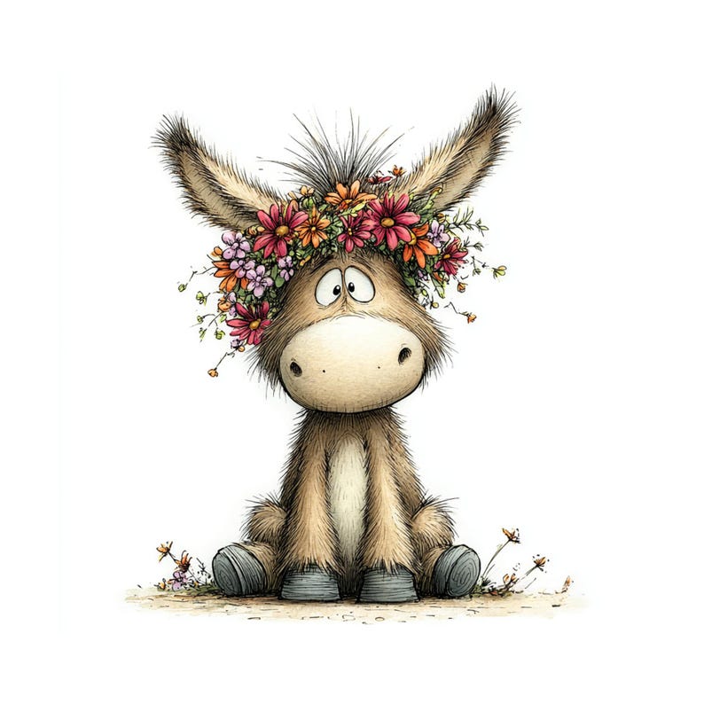 22 JPG Spring Farm Animals Clipart – Cute Floral Farm Animals ...