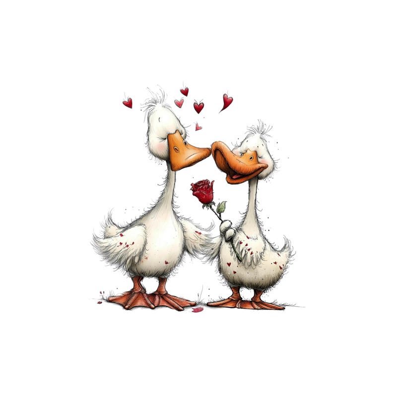Valentine Duck Clipart – Watercolor Love Ducks, Commercial Use (PNG) - Etsy