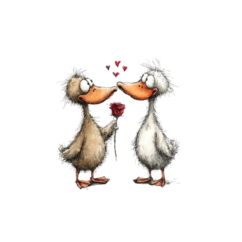 Valentine Duck Clipart – Watercolor Love Ducks, Commercial Use (PNG) - Etsy