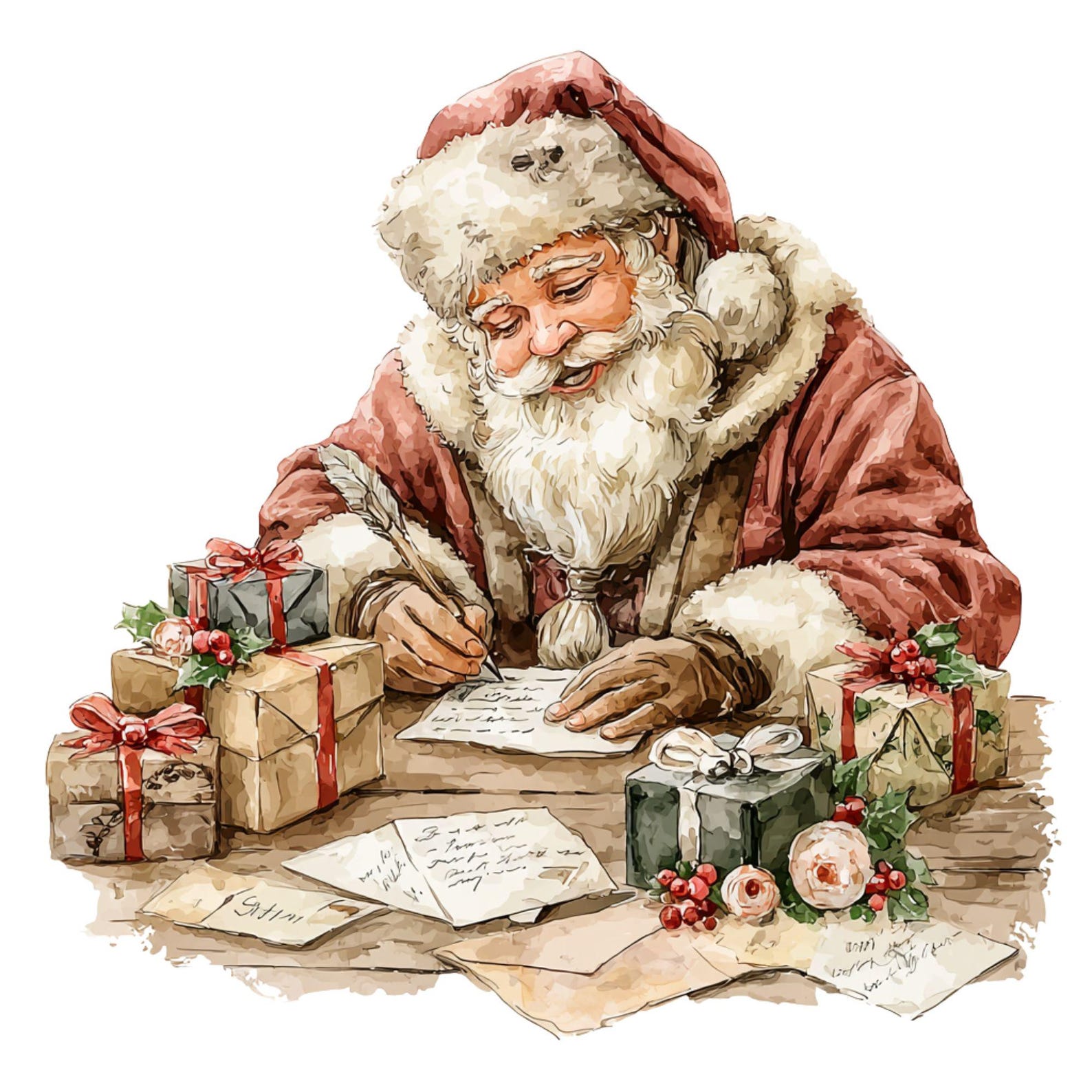 Vintage Santa Claus Clipart: Festive Holiday Graphics (digital Download ...