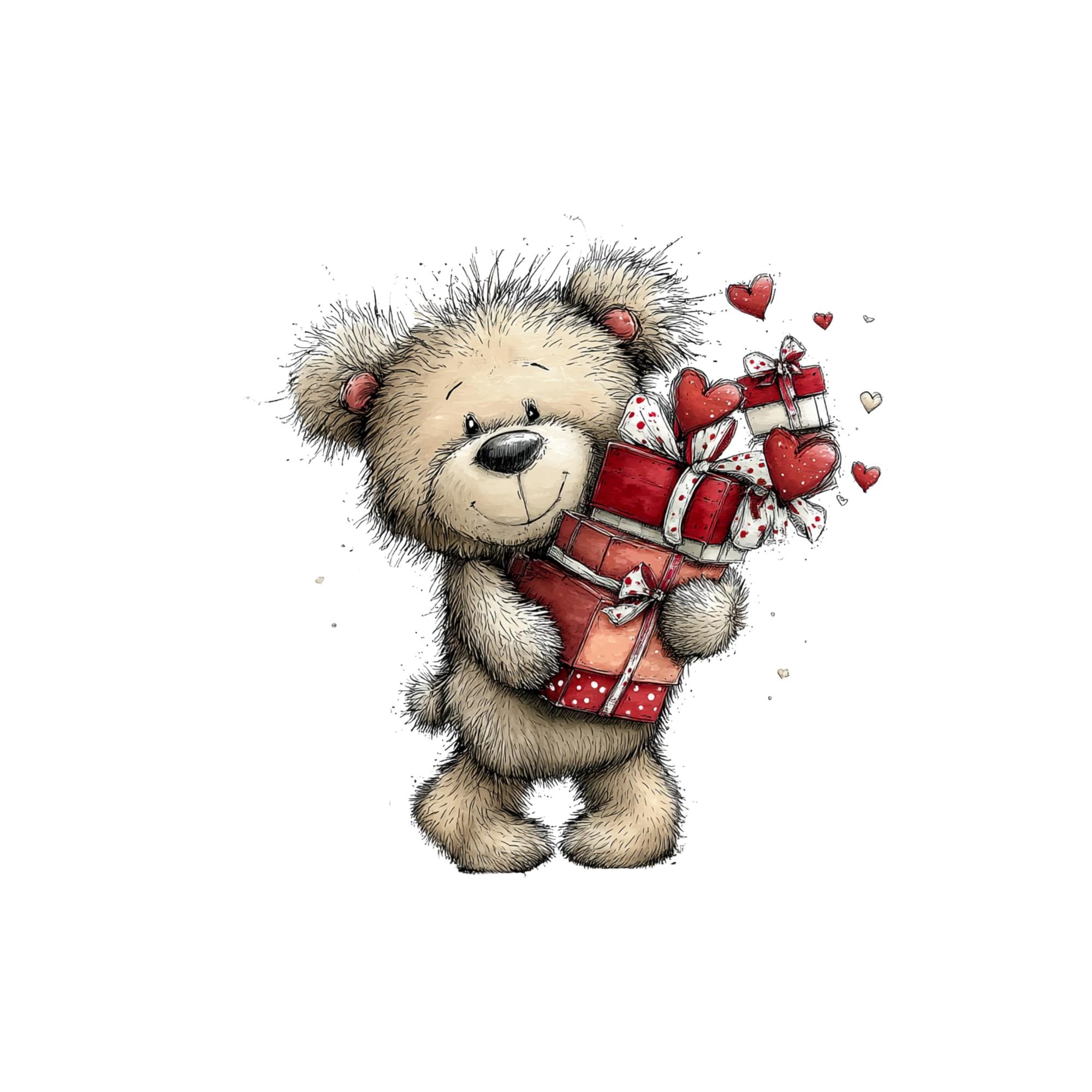 30 PNG Valentine Teddy Bear Clipart – Watercolor Love Bears, (digital ...