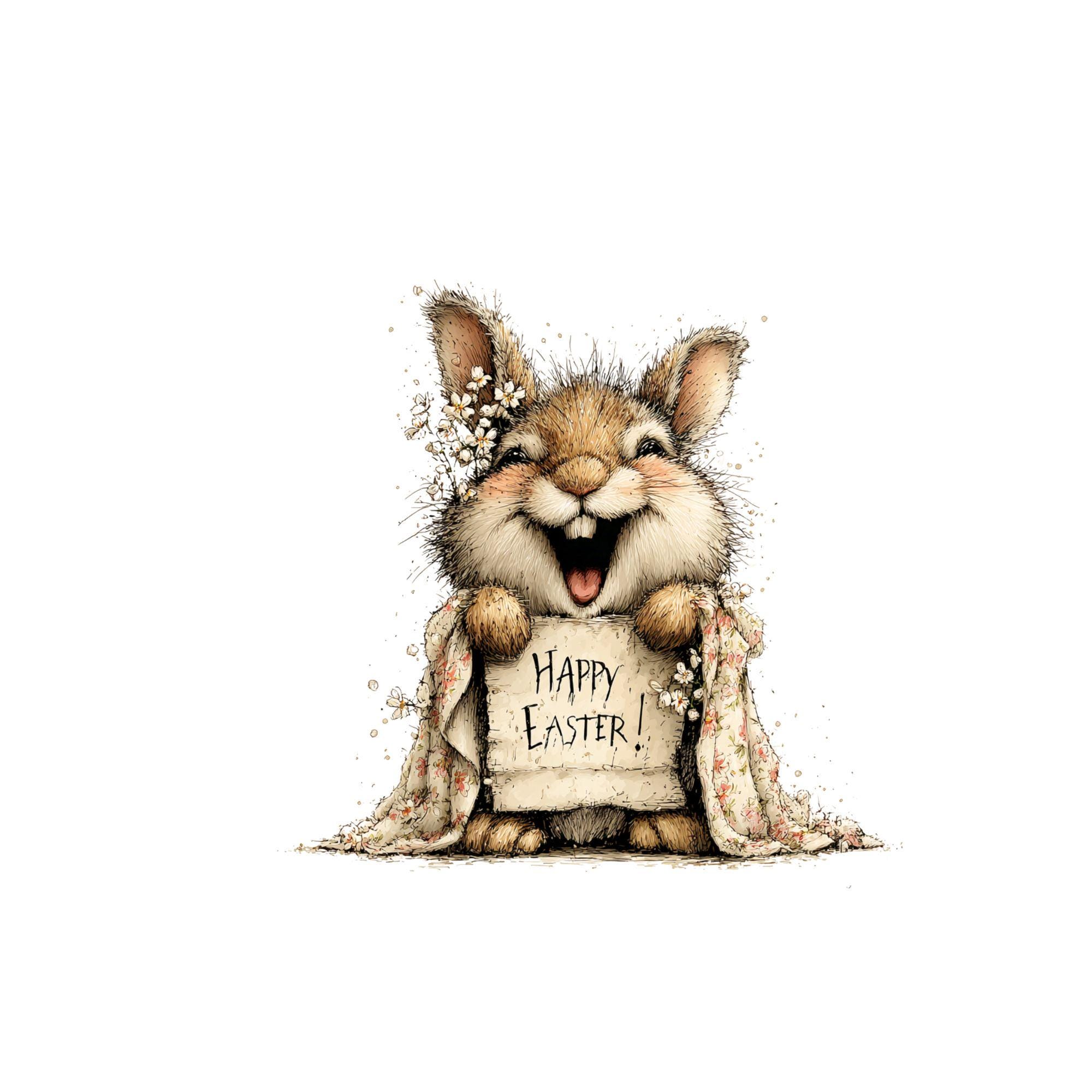 32 PNG Easter Bunny Clipart – Cute Bunny Graphics, Commercial Use - Etsy