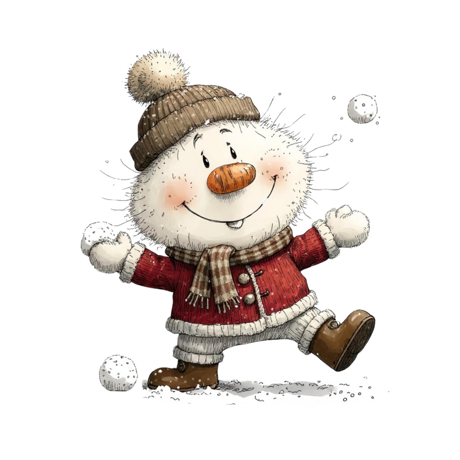 Snowman & Santa Clipart: Festive Holiday Graphics (digital Download ...