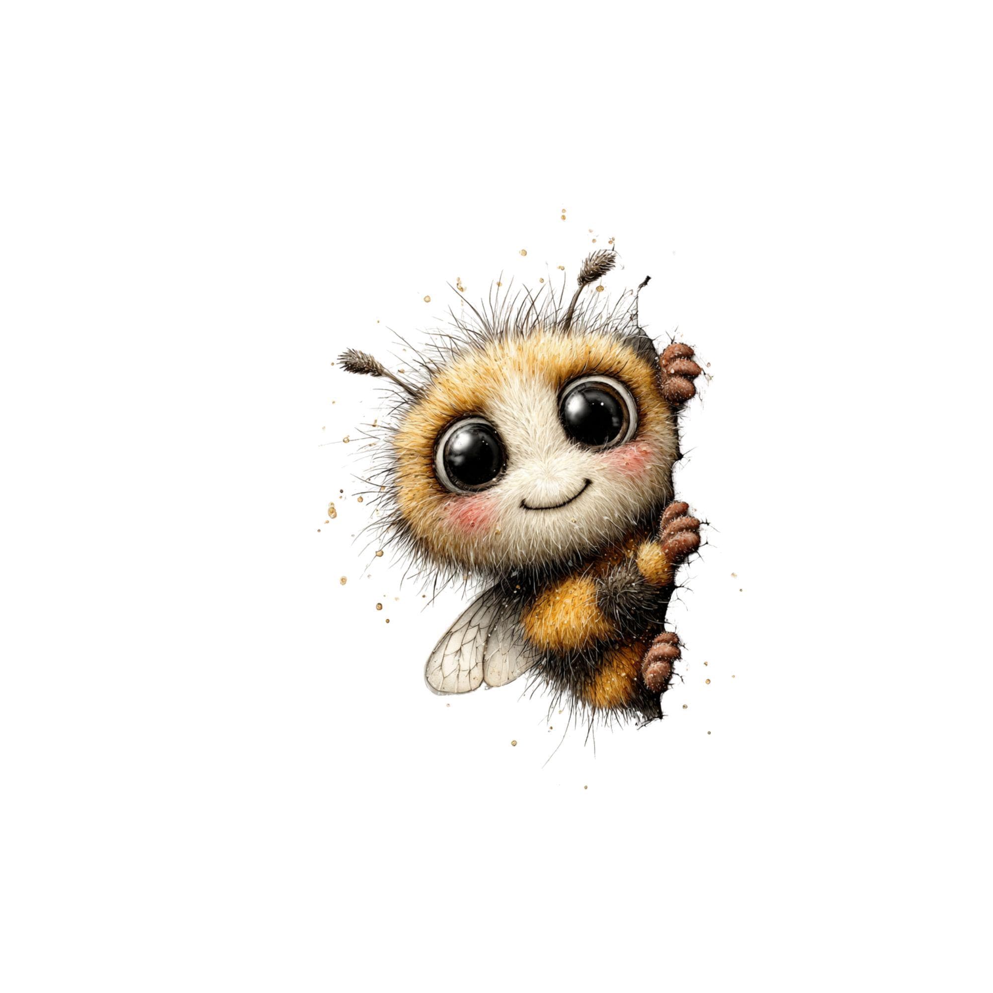 25 PNG Bee Clipart – Cute Spring Bees, Floral Insect Illustrations ...