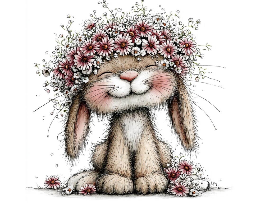 Spring Farm Animals Clipart – Whimsical Bunny, Floral Illustrations (22 ...