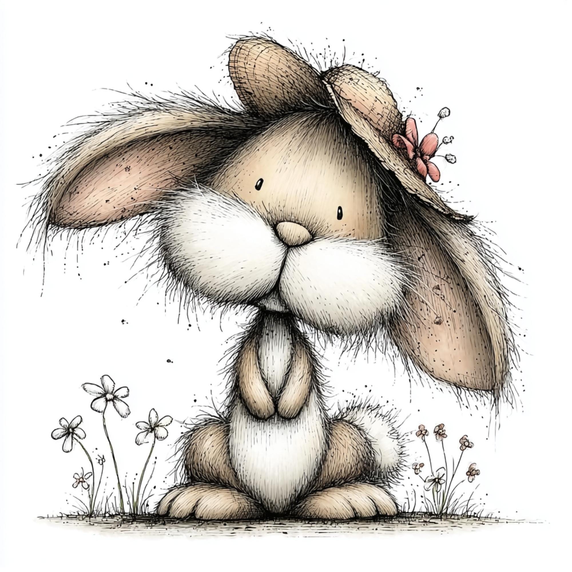 26 JPG Spring Bunny Clipart Bundle – Whimsical Bunny Illustrations ...