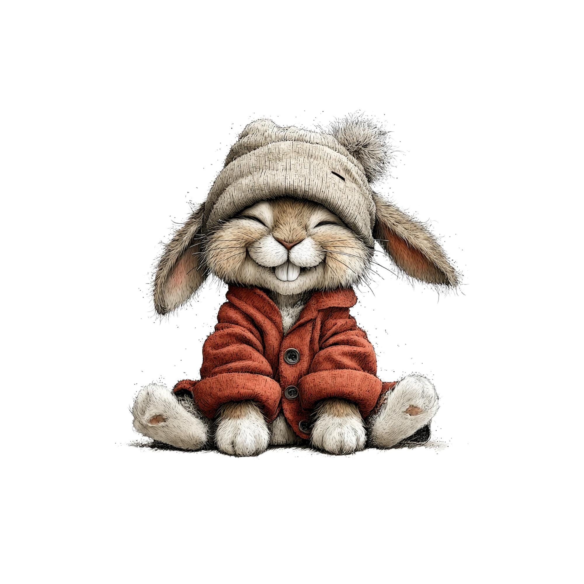 38 PNG Cute Bunny Clipart – Funny Rabbit Illustrations, Commercial Use ...