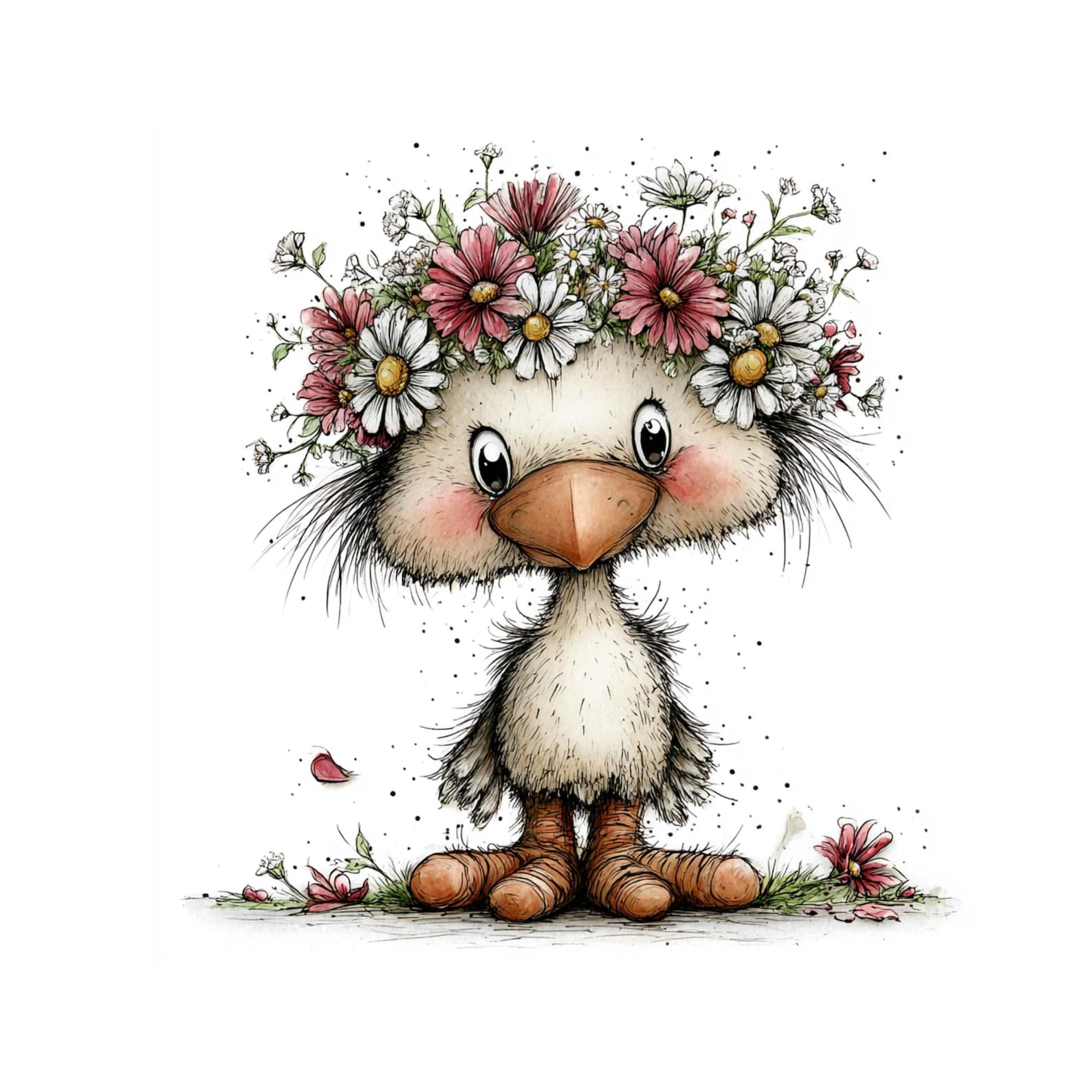 Spring Farm Animals Clipart – Whimsical Bunny, Floral Illustrations (22 ...