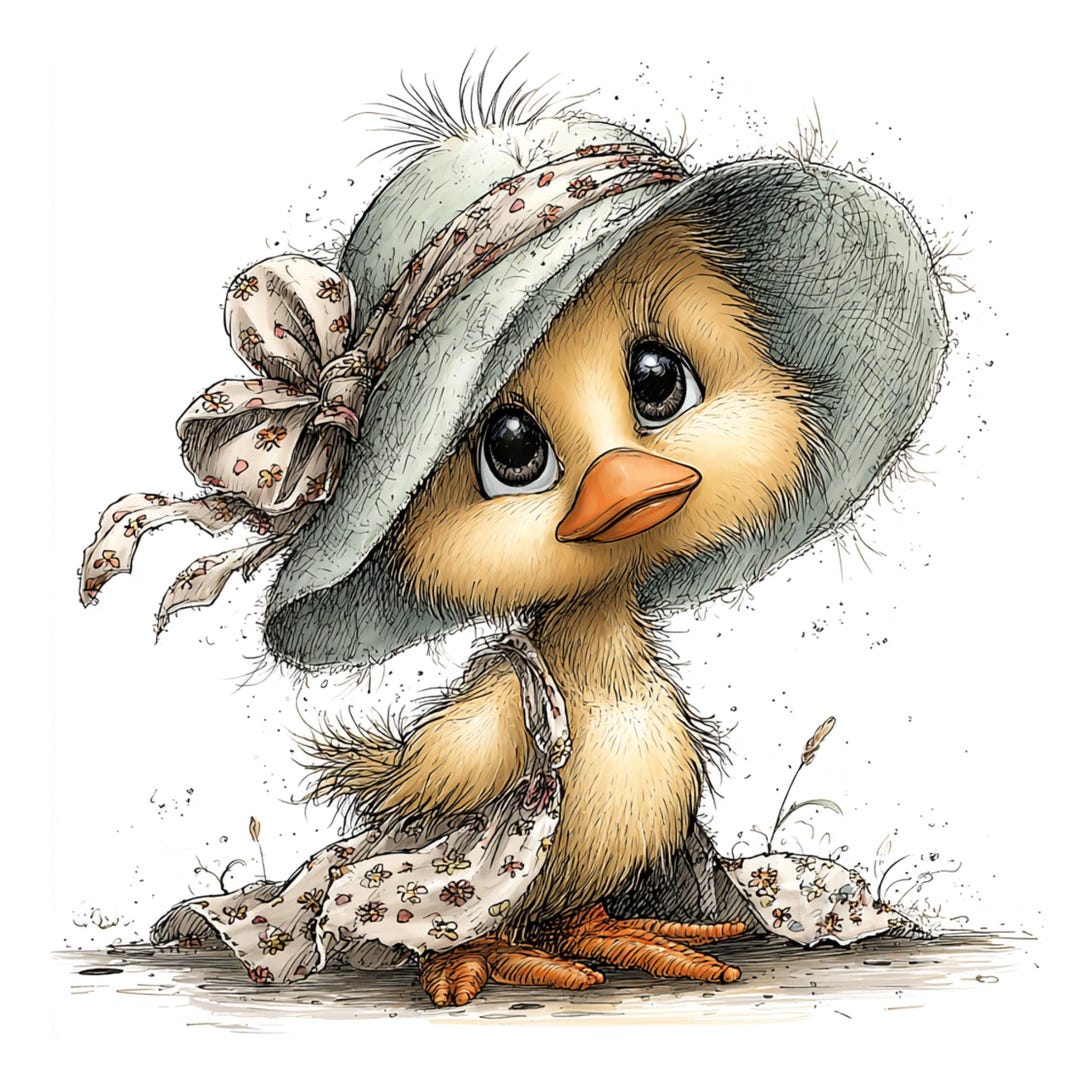 Easter Chick Clipart Bundle, 24 PNG Whimsical Baby Chicks Watercolor ...