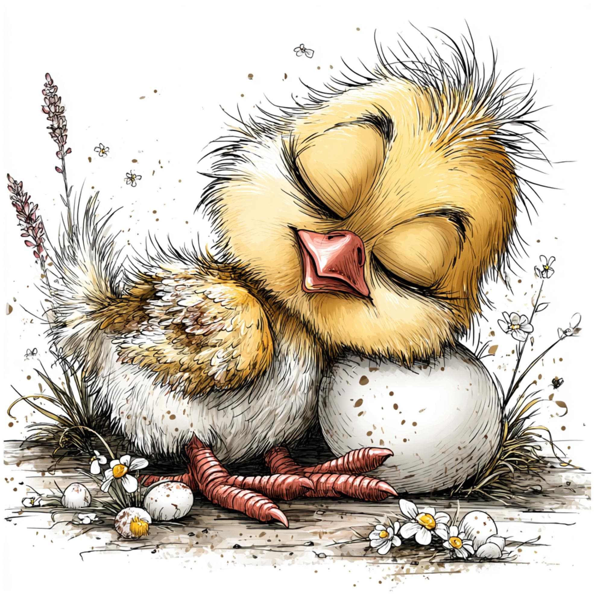 Whimsical Easter Chicks Clipart – Baby Chick Illustrations, Spring ...