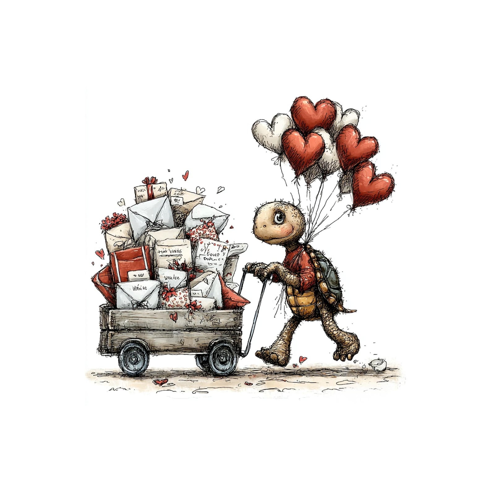 20 JPG Valentine Turtle Clipart – Cute Love Turtles, Romantic Animal ...