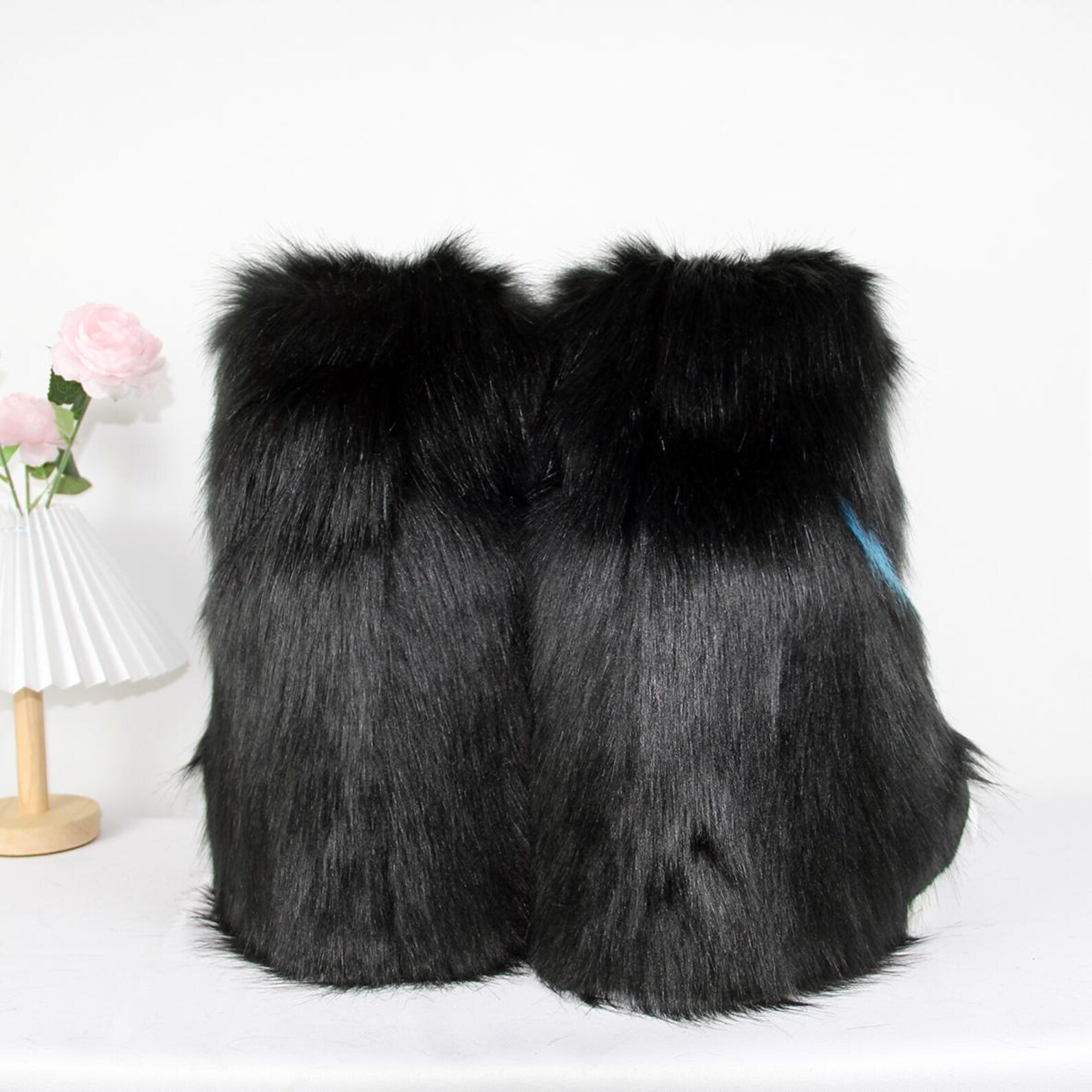 Black Fursuit Feetpaws: Customizable Furry Paws Shoes, Blue Lightning ...