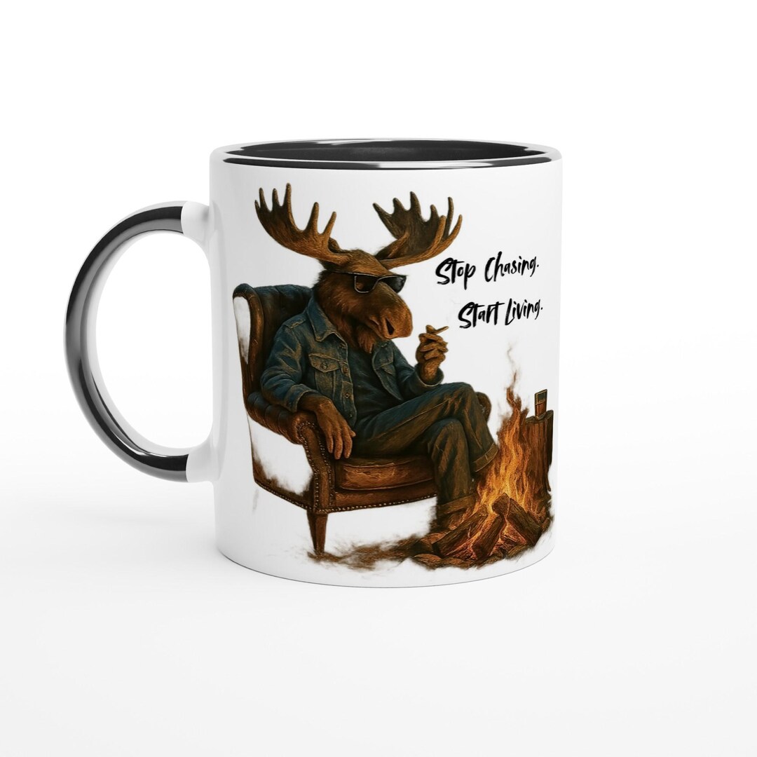 Campfire Moose Ceramic Mug – Scandinavian Design - Etsy