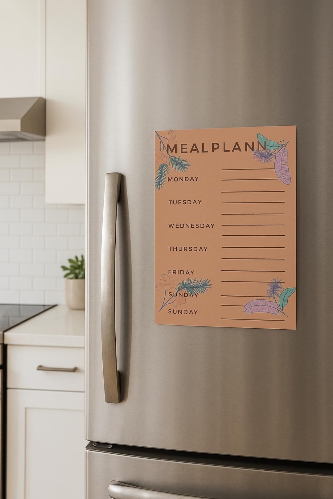 7-week Meal Planner Printable | Autumn Bright Leaves Design | Weekly ...