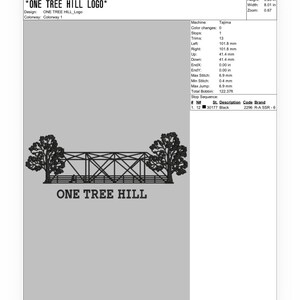 One Tree Hill Embroidery Design - Etsy