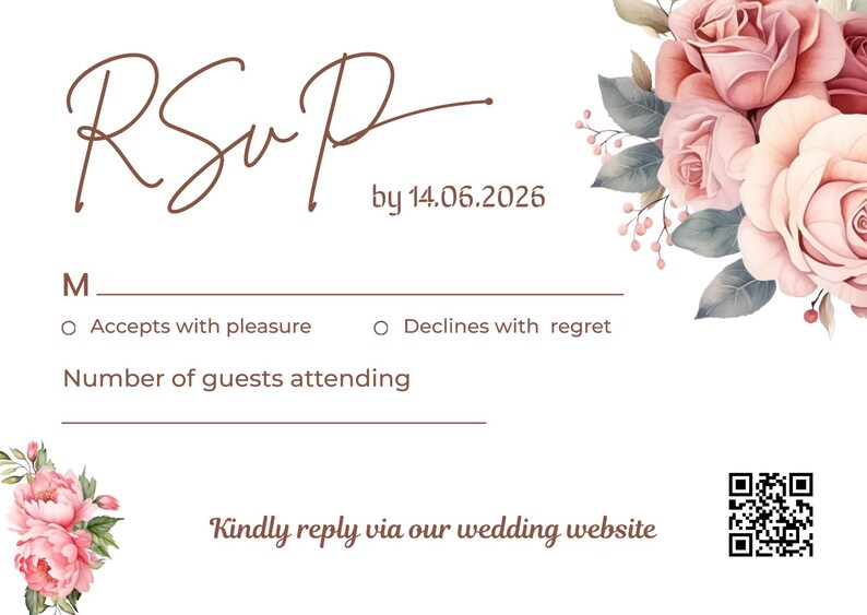 Boho Terracotta Wedding Invitation Suite, Arch Floral Pampas Template ...