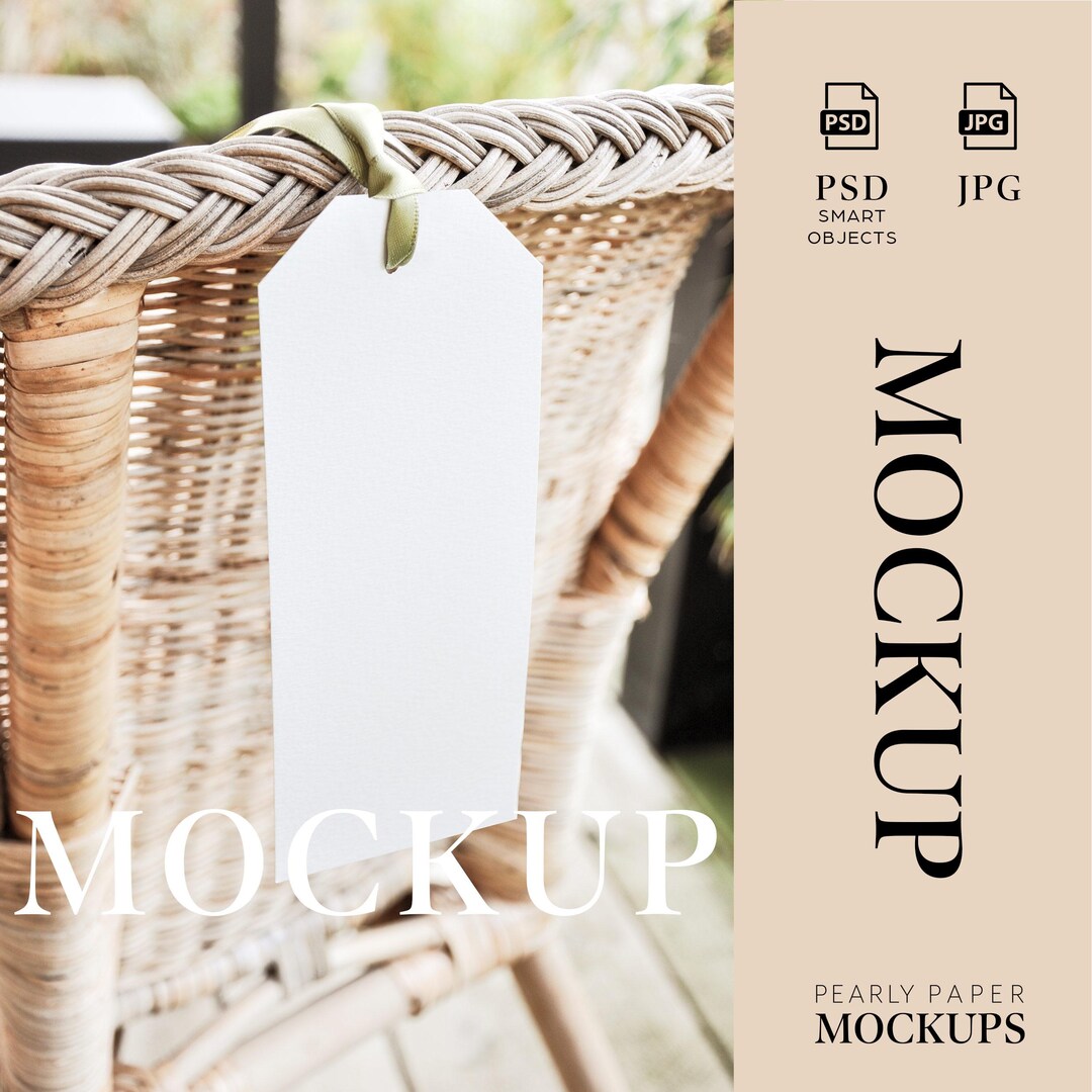 3x7.5 Seating Tag Mockup, Table Tag Mockup, Wedding Tag Mockup, PSD Tag ...