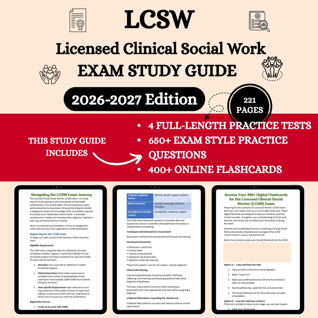 Lcsw Exam Prep 2026 | Aswb Lcsw Study Guide | Lcsw Exam Prep Notes ...