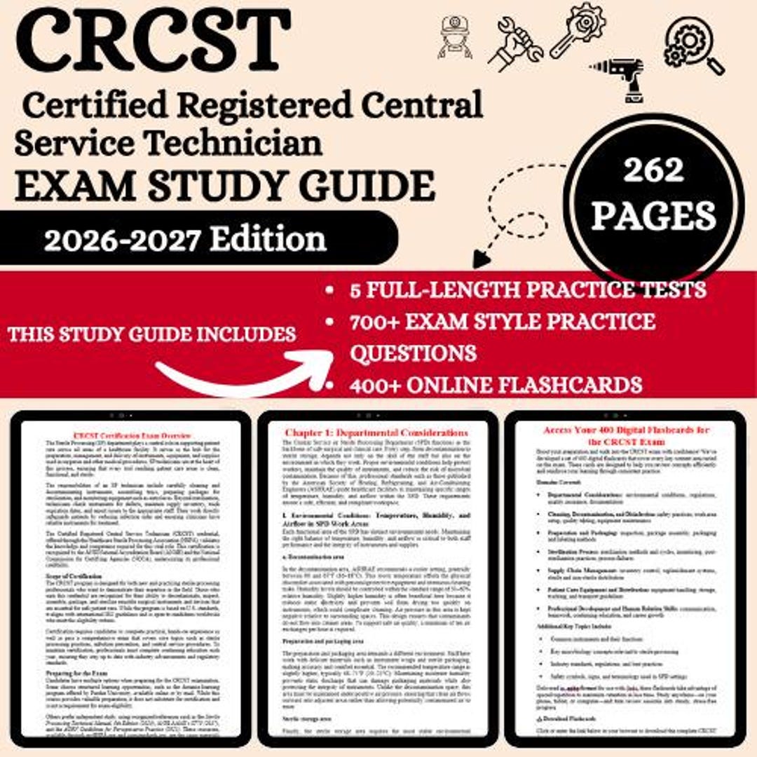 CRCST Exam 2025-2026 | CRCST Study Guide | Sterile Processing ...