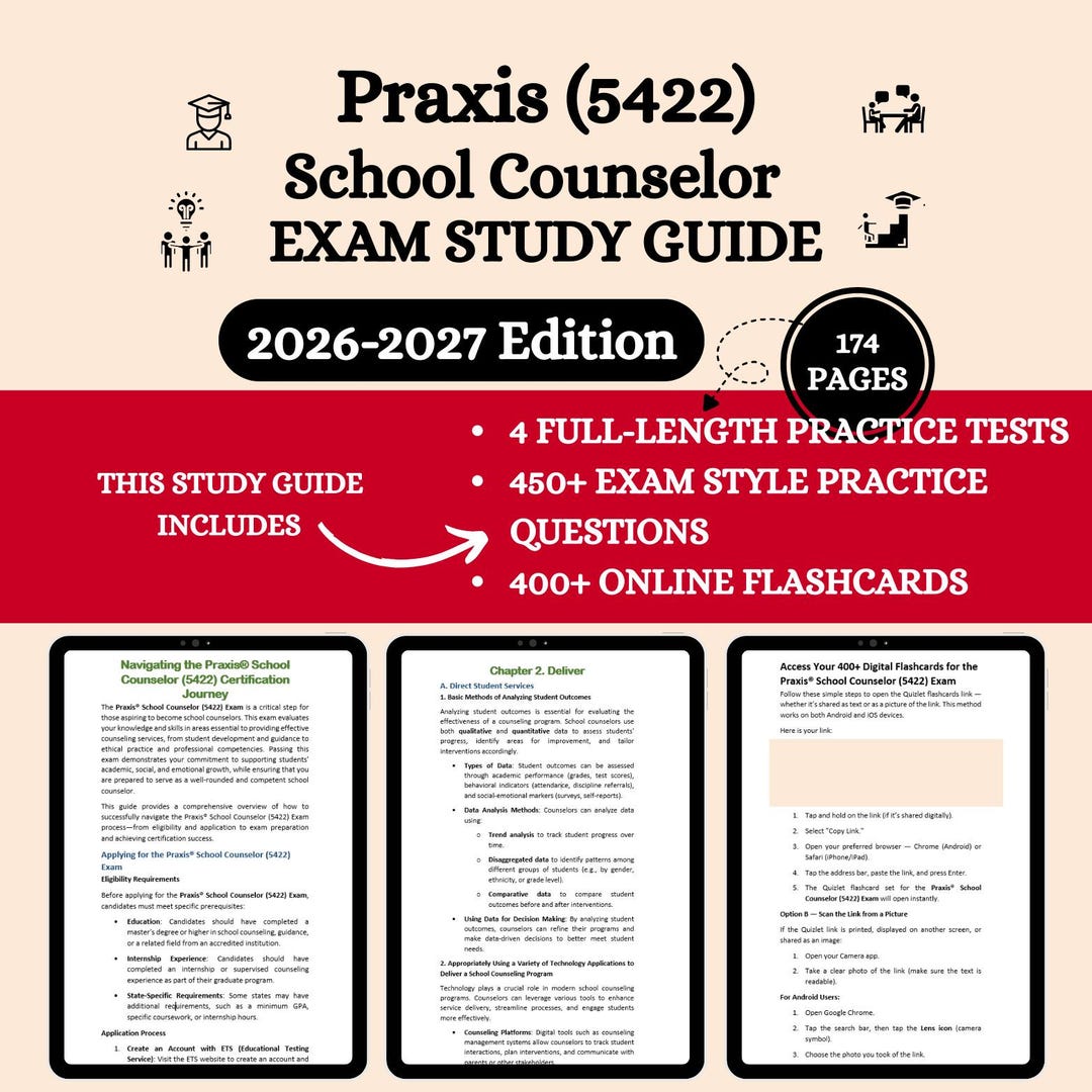 Praxis 5422 Exam 2026 | Praxis School Counselor 5422 Study Guide ...