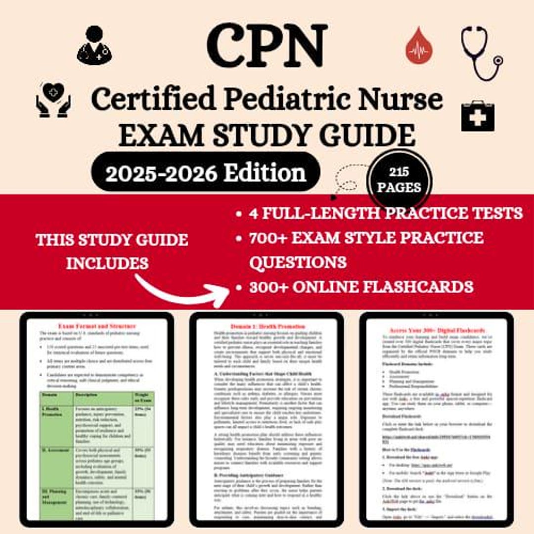 Cpn Exam Review 2026 | Cpn Study Guide | Cpn Exam | Certified Pediatric ...