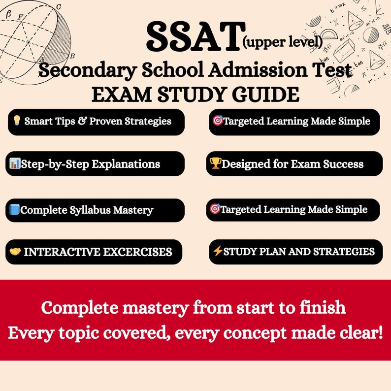 Ssat Upper Level Review 2026 | Ssat Exam | Secondary School Admission ...