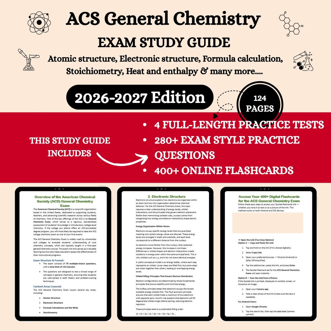 ACS General Chemistry Review 2026 | General Chemistry Exam | Acs ...