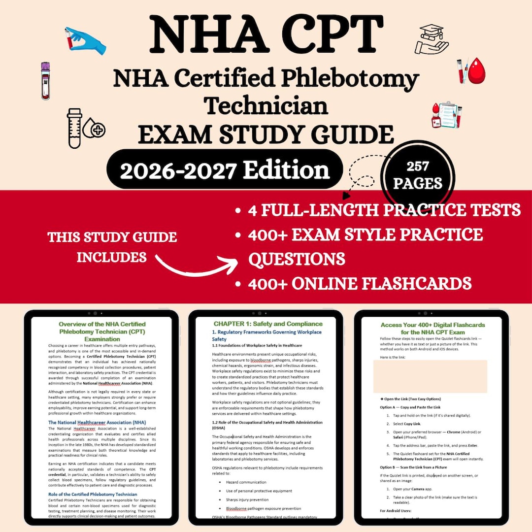 Phlebotomist Test Study Guide | Phlebotomy | Nha Phlebotomist Exam ...