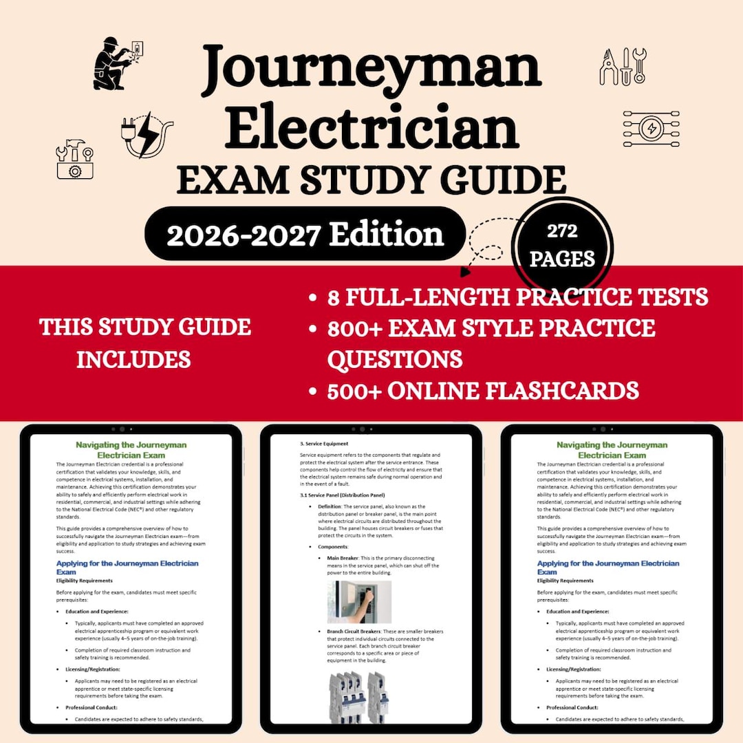 Journeyman Electrician Exam 2026-2027 | Electrician Certificate ...
