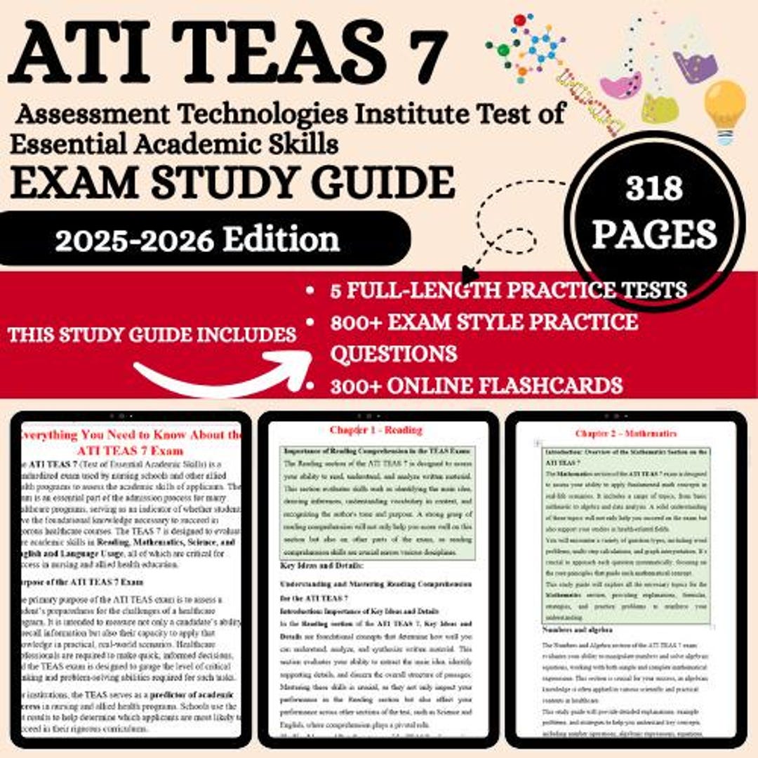 Ati Teas 7 Exam 2025-2026 | Ati Teas 7 Actual Exam Test | Teas 7 Study ...